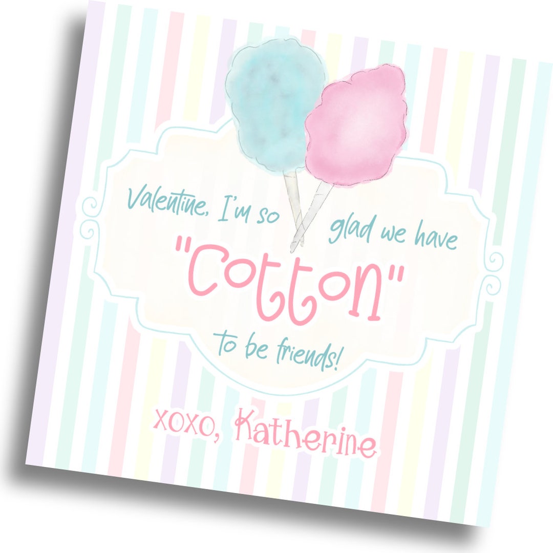 Cotton Candy Valentine Card Pastel - Etsy