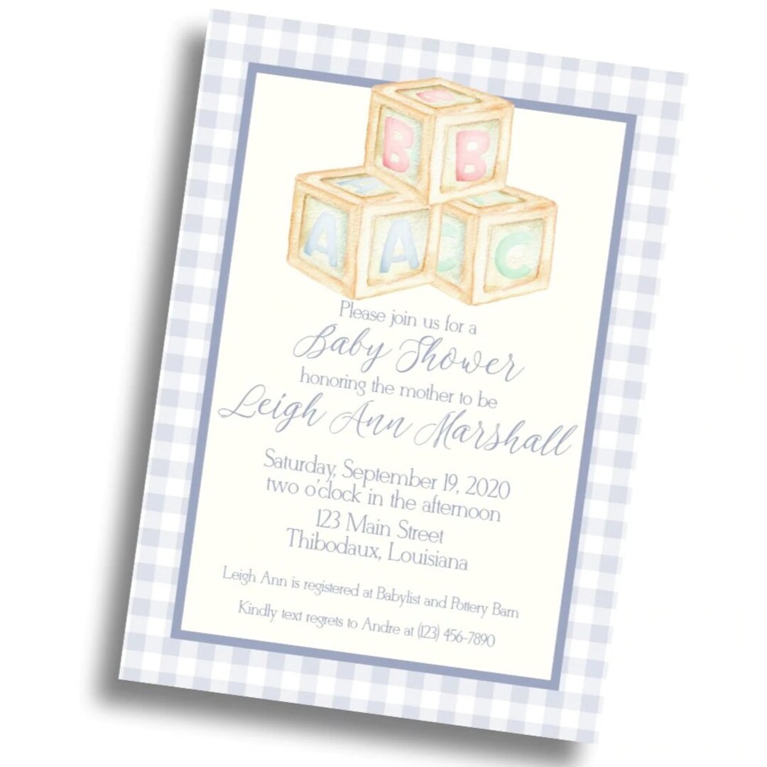 Baby Blocks Shower Invitation - Etsy
