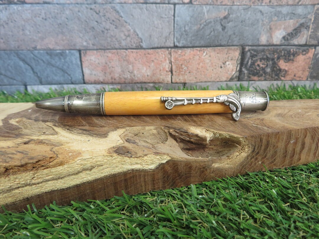 UK Handmade Fishing Ballpoint Pen. Copper, Chrome or Brass Metalwork ...