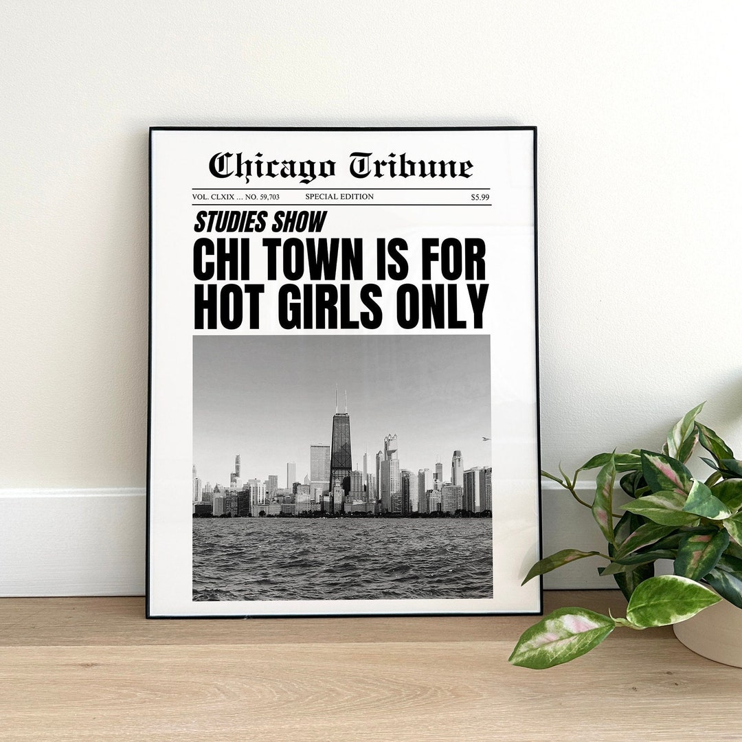 Chicago Digital Wall Art Print Trendy Wall Art Retro Newspaper Headline ...