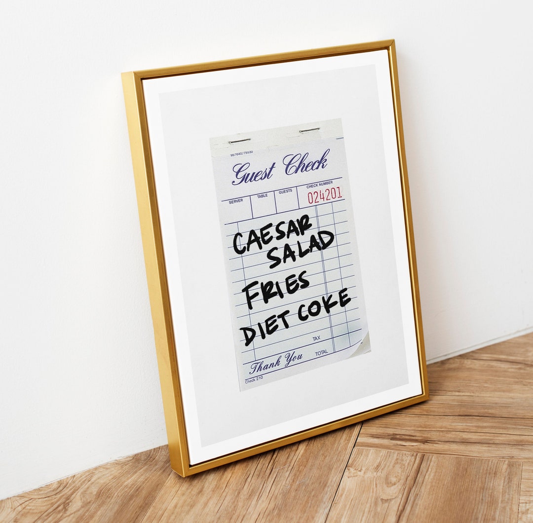 Girl Dinner Guest Check Wall Art Print, Cute Trendy Wall Art ...