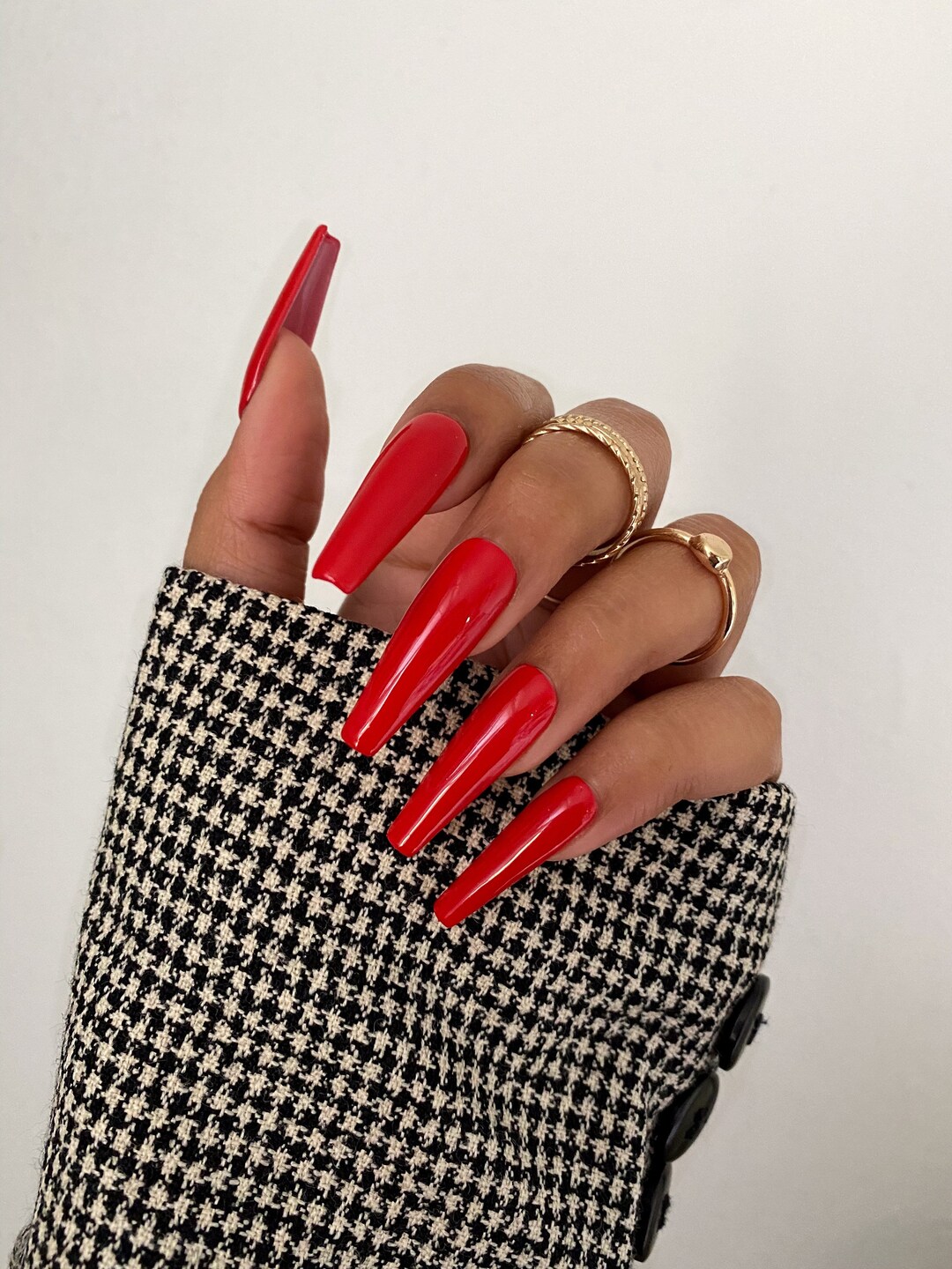 Some Like It Hot | Red Press on Nails Matte or Glossy| Faux Nails ...