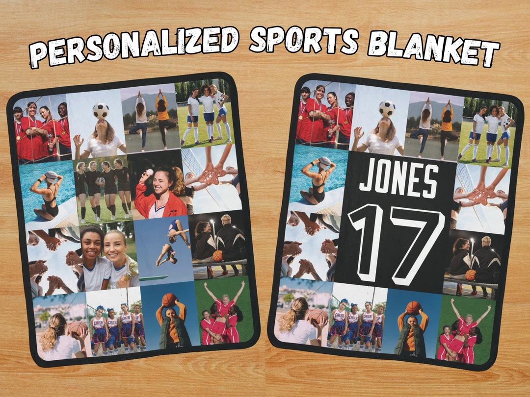 Personalized Sports Blanket Women's Sports Sherpa Blanket Custom ...
