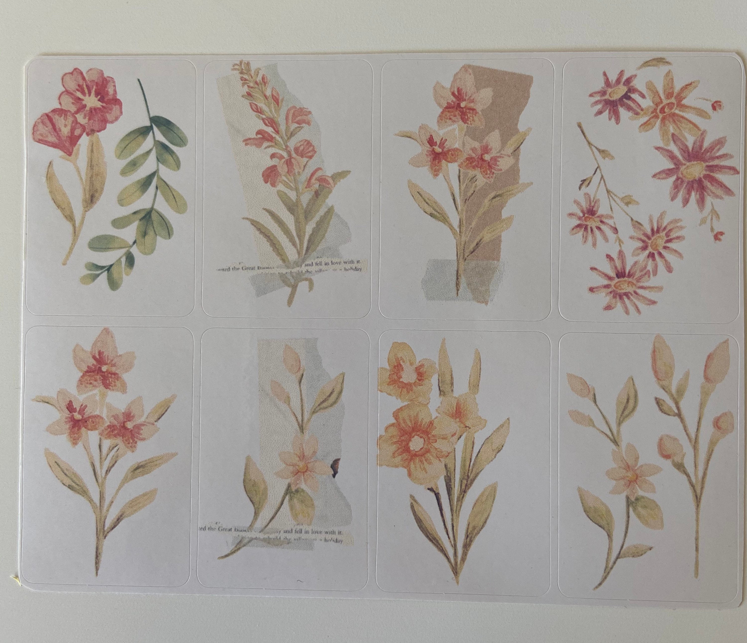 Vintage floral stickers for journals junk journals planners - Etsy 日本