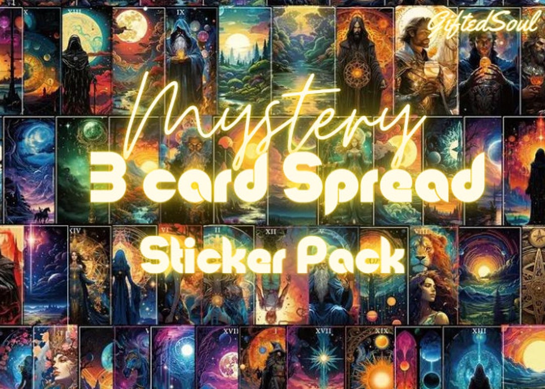5 Card Spread Sticker Pack- Tarot Card Stickers - Mystery Stickers - Etsy