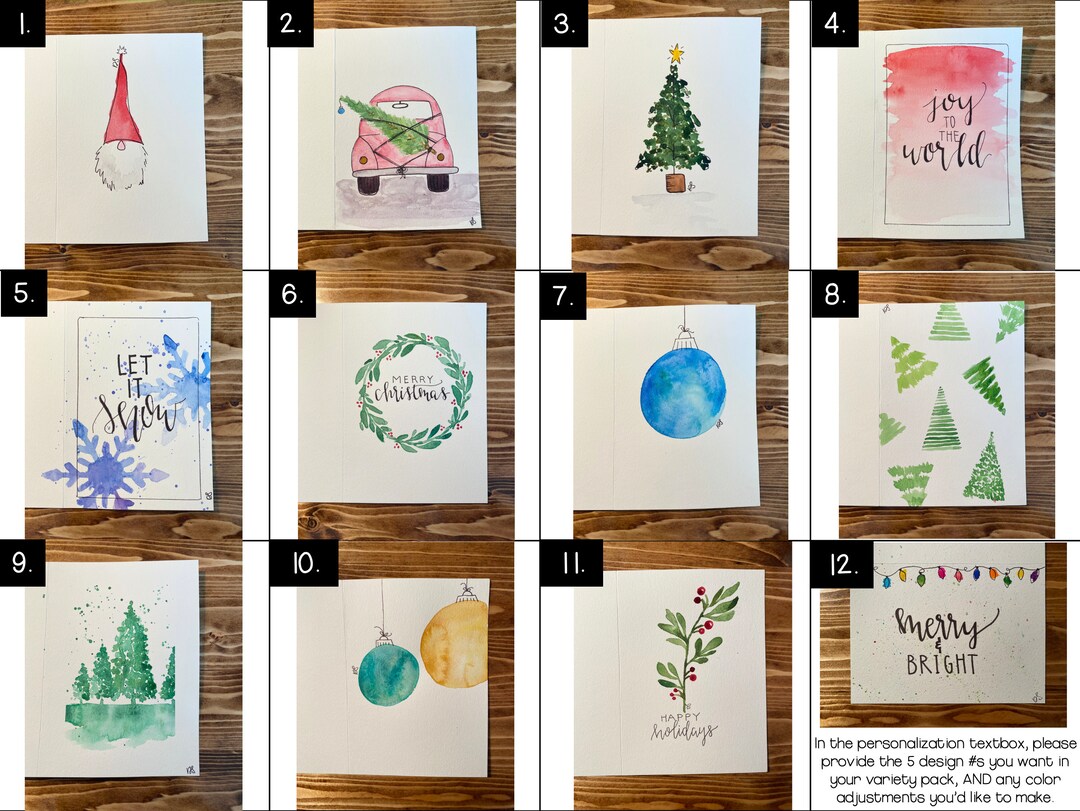 Holiday Greeting Card Variety Pack You Pick 5 - Etsy