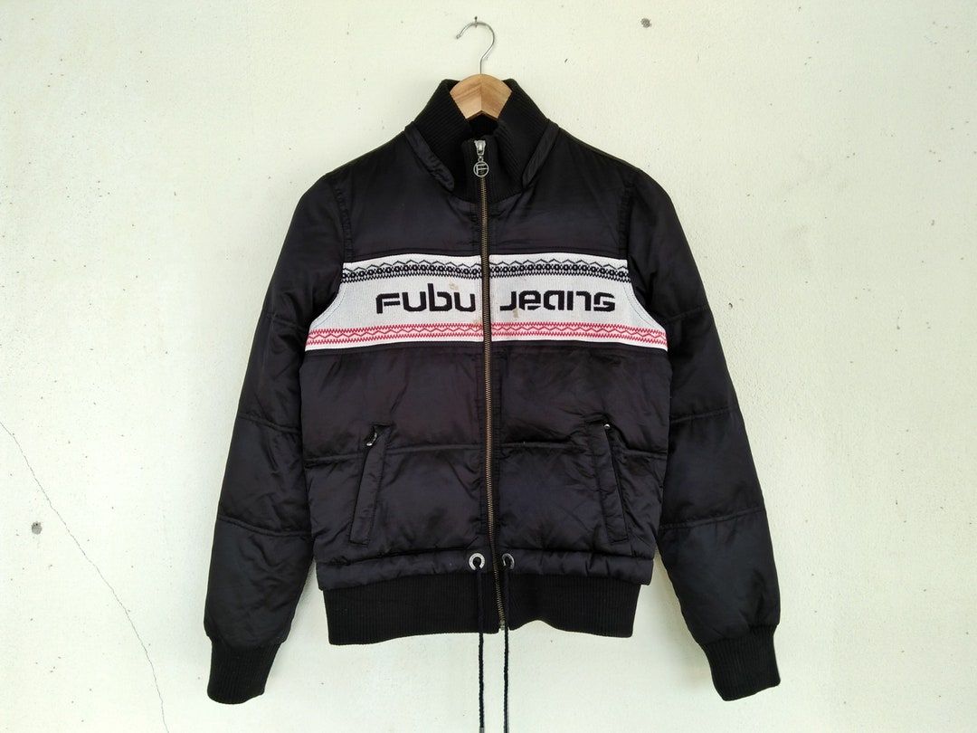 FUBU JEANS Vintage Clothing Big Logo Spell Out Black Color Long Sleeve ...