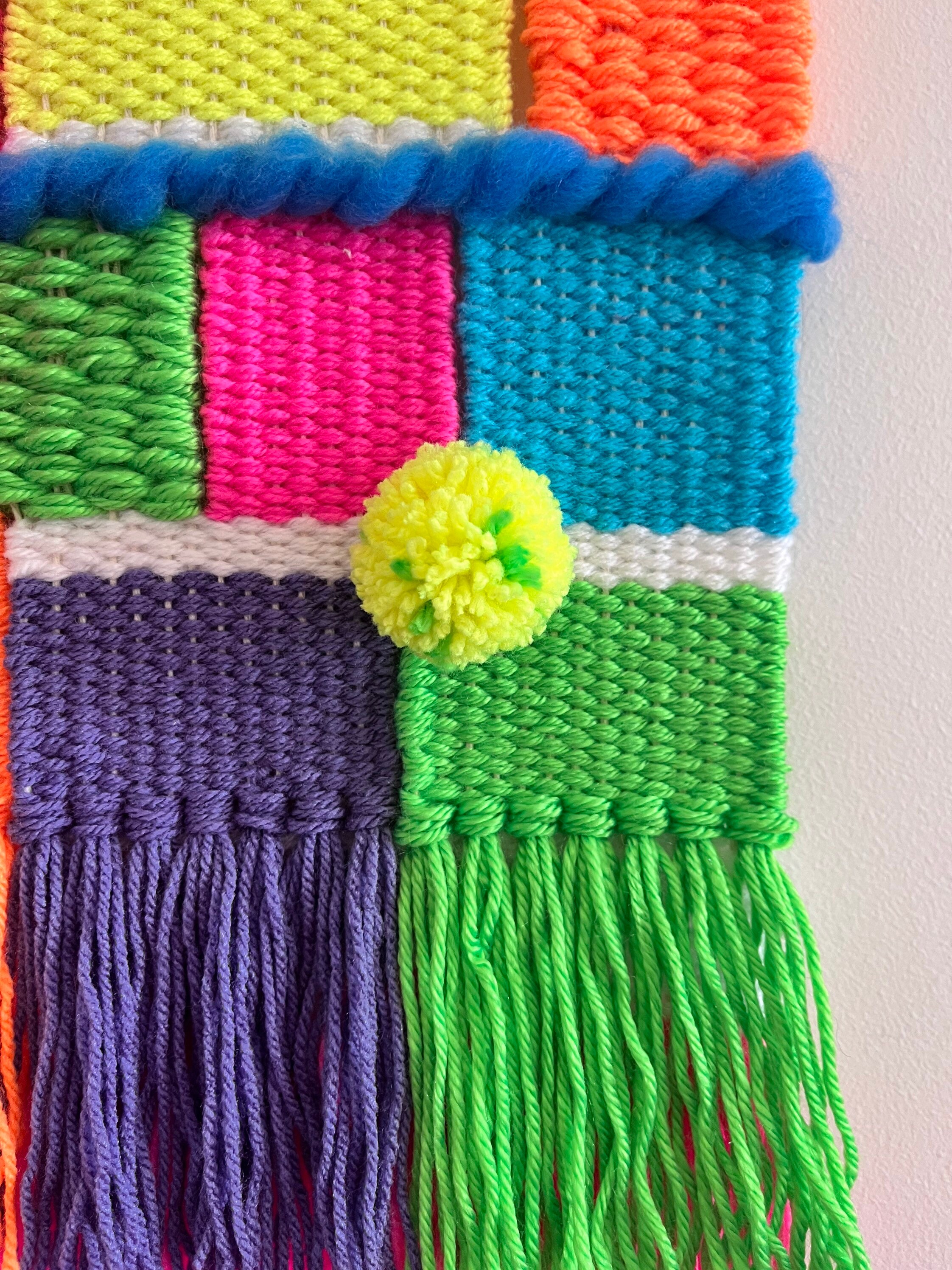 Neon Blocks and Pom-pom Wall Art - Etsy