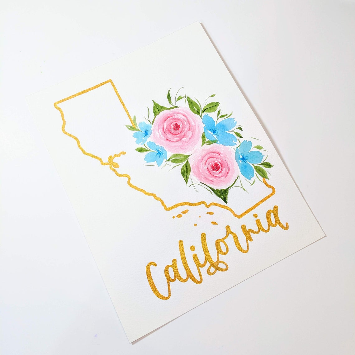 US Floral state map outline | Etsy