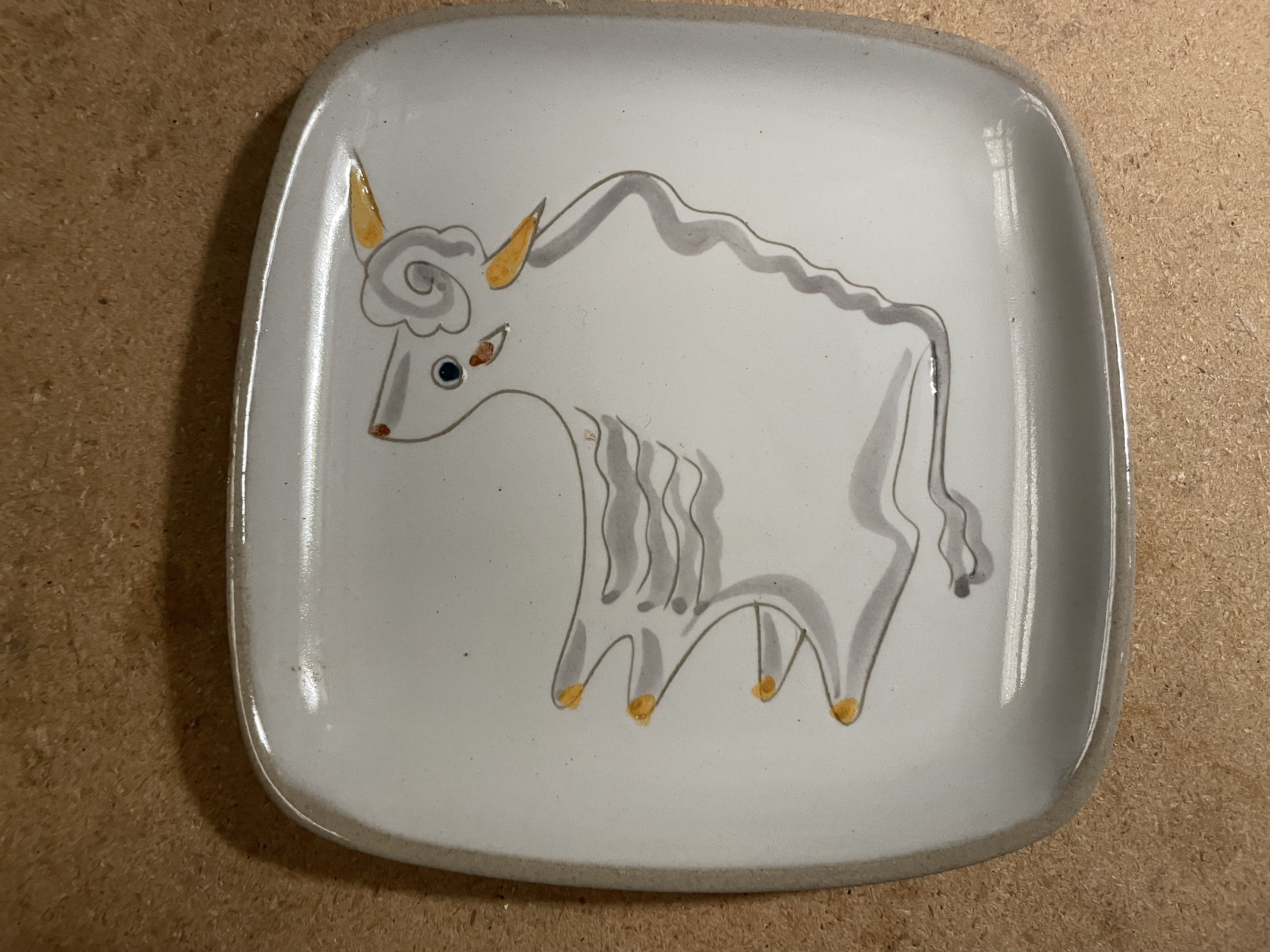 Bison Buffalo Plate Canapé Toast Side Dish 7 Glidden Pottery - Etsy