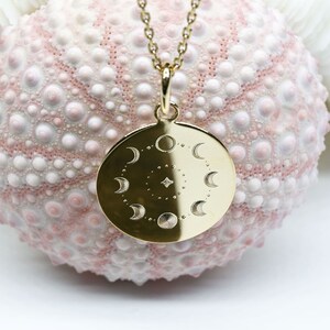 Sacred Feminine Jewelry MOON CYCLE Pendant 17mm Moon Phases Necklace ...