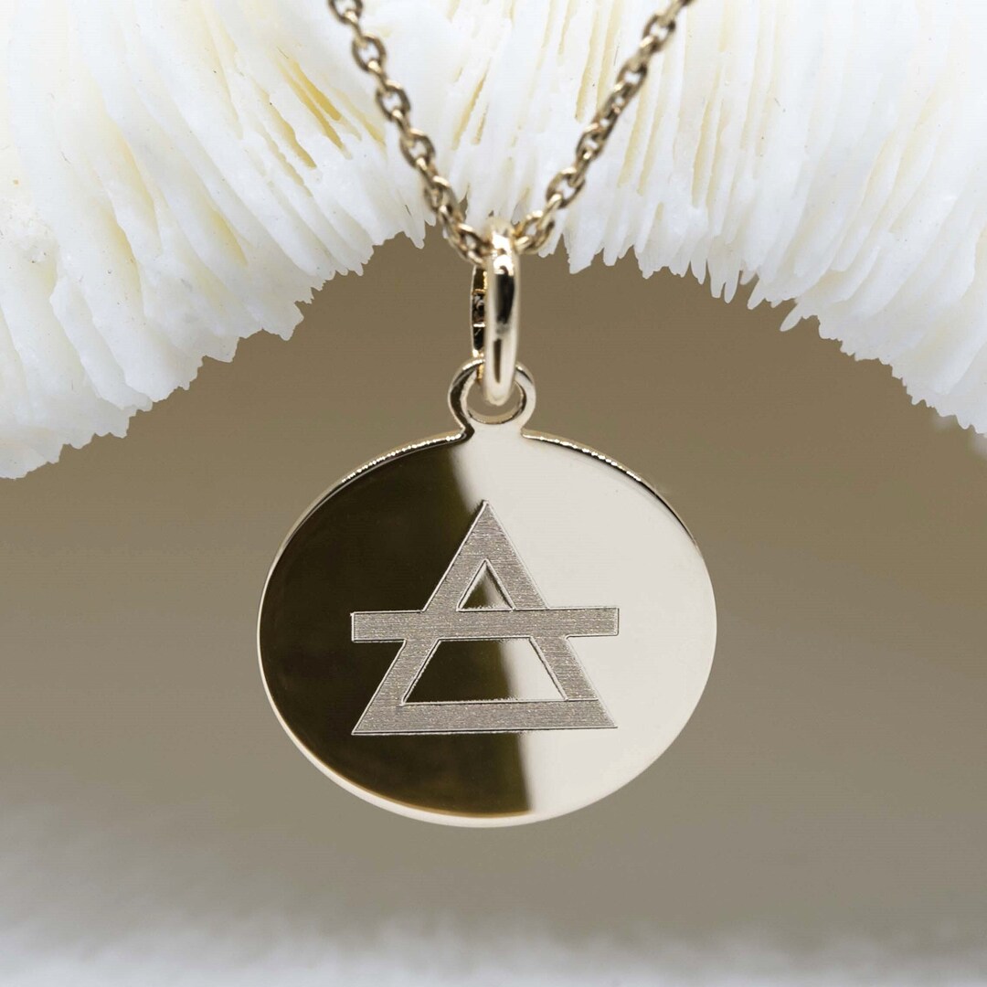 AIR ELEMENT Necklace • AIR Pendant 17mm • Air Symbol • Air Necklace ...