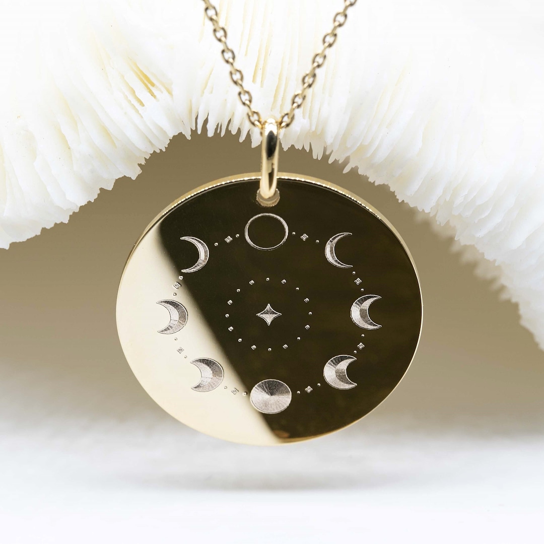 Moon Phases Jewelry • MOON CYCLE Pendant 26mm • Sacred Feminine Jewelry ...