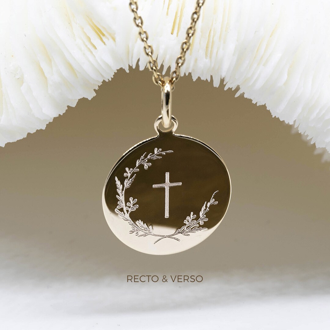 Baptism Medal Girl Baptism Medal 17mm Personalized Baptism - Etsy