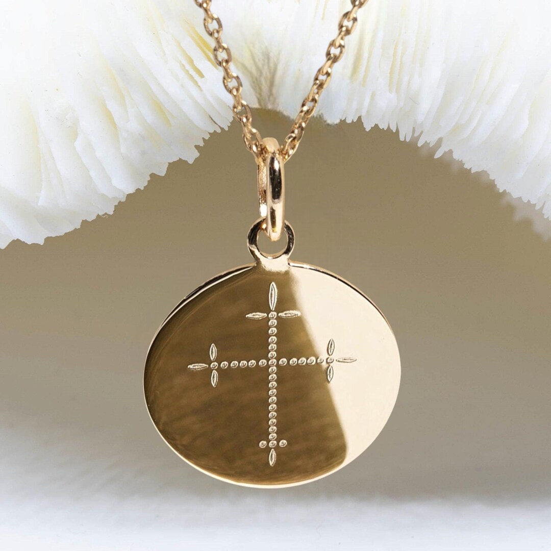 Baptism Cross • Baptism Medal 17mm • Birth Gifts • Baptism Jewelry ...
