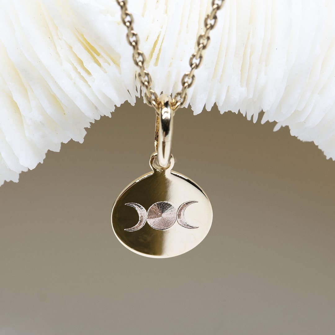 Goddess Jewelry FULL TRIPLE GODDESS Medal 10mm Moon Goddess Necklace ...