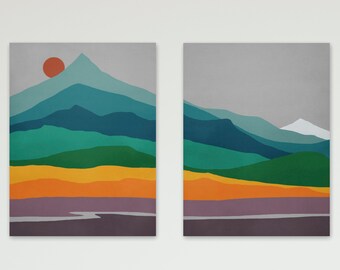 Mountain art | Etsy
