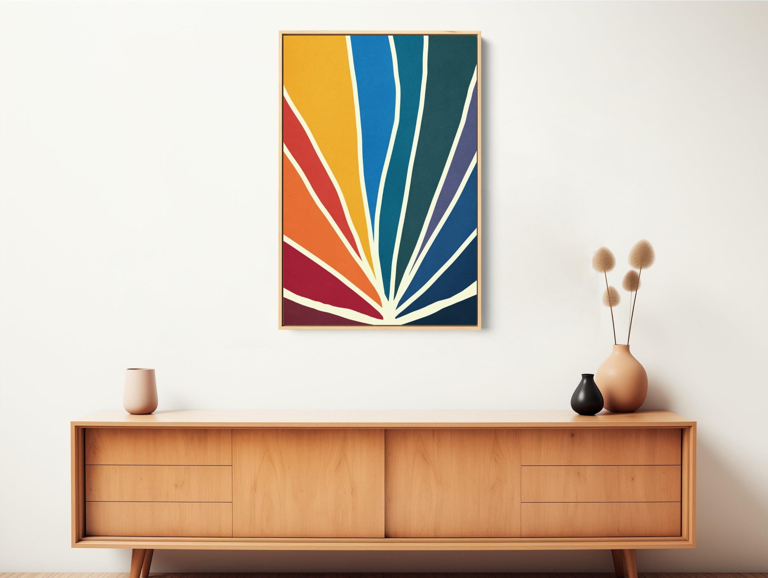 Abstract Sunrise Art Print: Mid Century Modern Colorful Wall Decor - Etsy