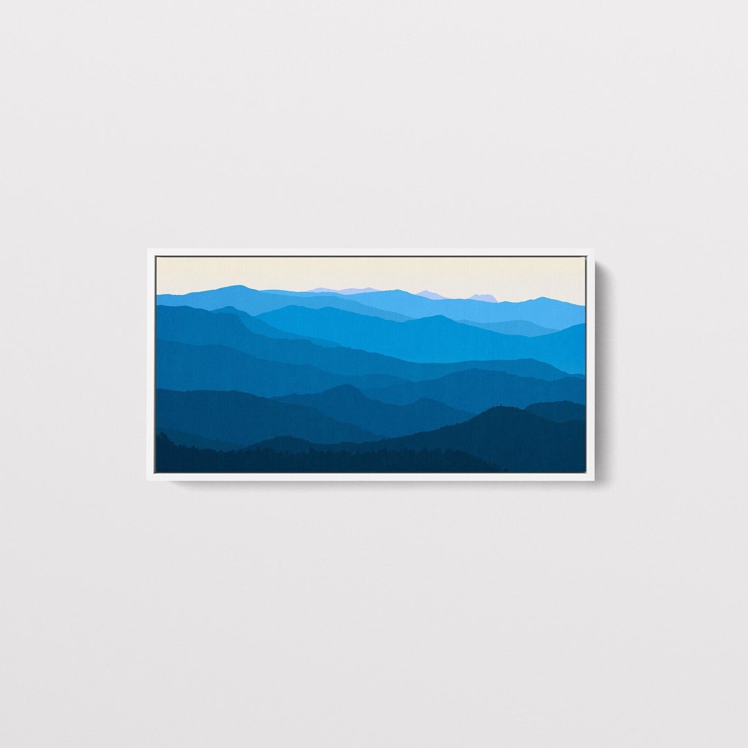 Blue Ridge Mountains Print, Framed Canvas Art, Horizontal Mountain Art ...