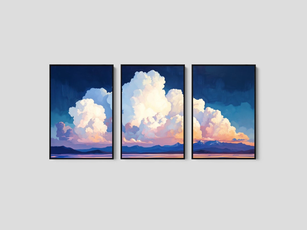 Montana Cloud Prints 3 Piece Wall Art Set, Framed Art Prints ...