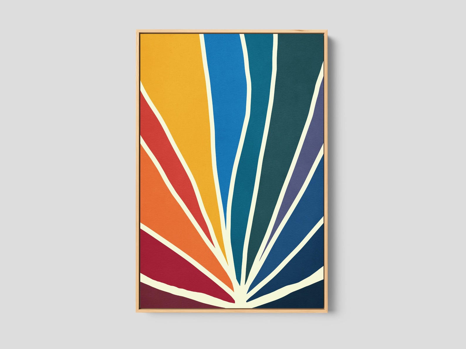 Abstract Sunrise Art Print: Mid Century Modern Colorful Wall Decor - Etsy