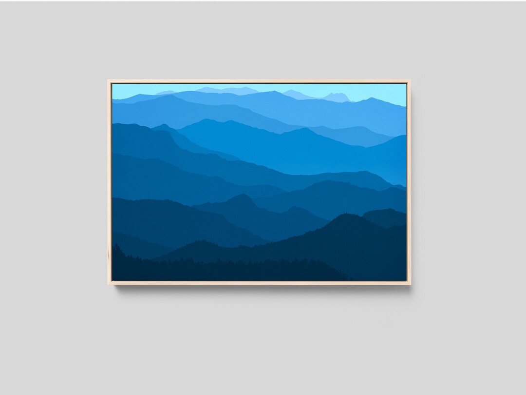 Blue Ridge Mountains Canvas Print, Mountain Wall Art Framed, Mountain ...