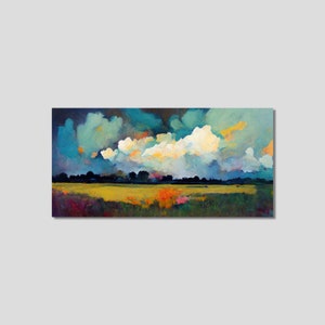 Texas Prairie Landscape Painting: Large Framed Canvas Wall Art (30x60 ...