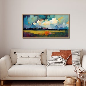 Texas Prairie Landscape Painting: Large Framed Canvas Wall Art (30x60 ...