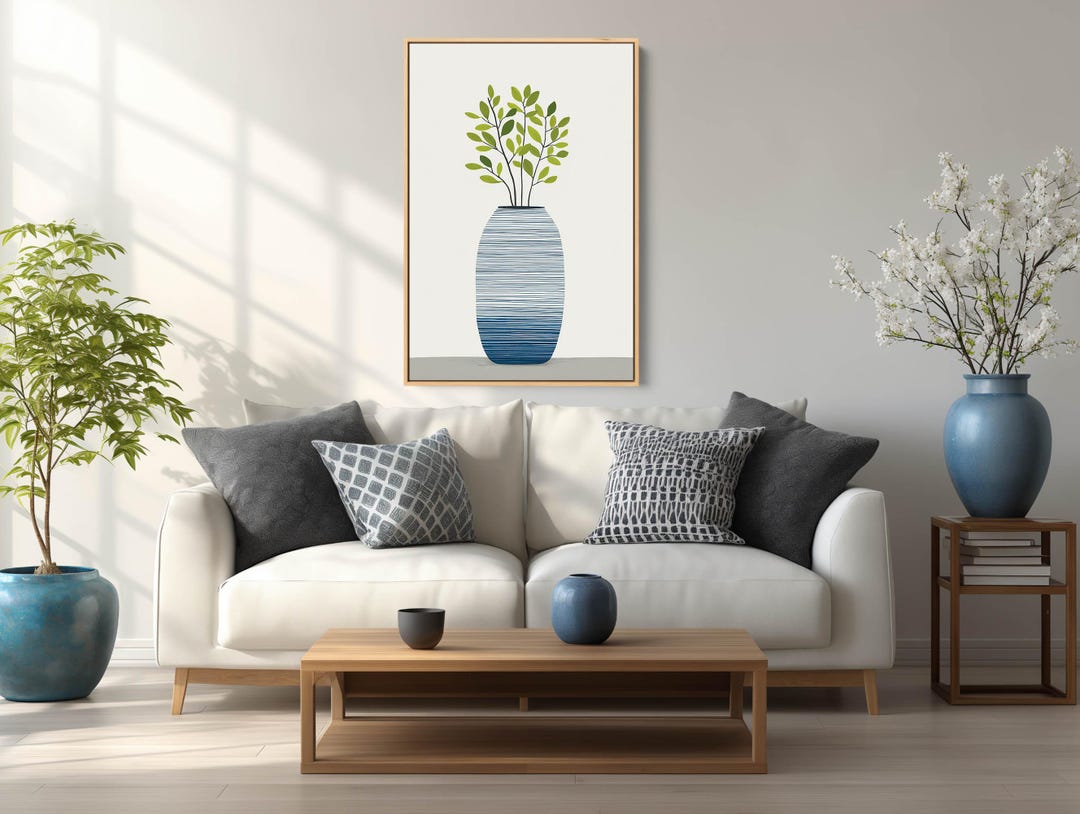 Minimalist Floral Wall Art: Simple Painting, Framed Print | Flowers ...