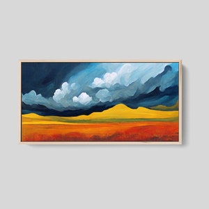 Abstract Landscape Canvas Print, Prairie Wall Art, Panoramic Print ...