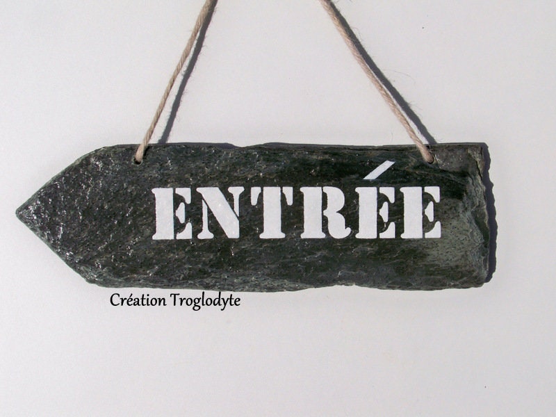 Directional Sign, "entrance" Sign, Decorative Arrow-shaped Slate ...