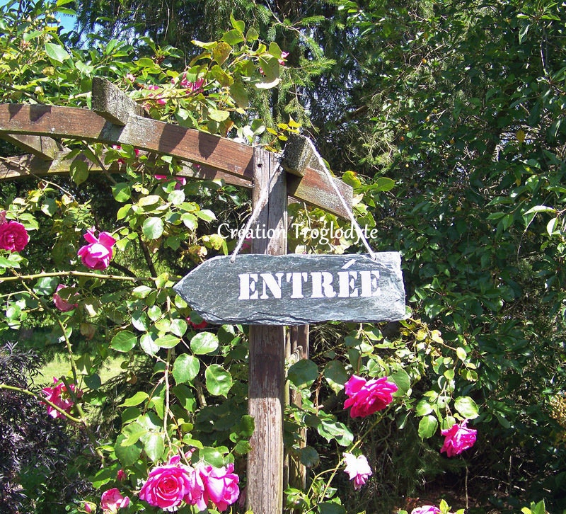 Directional Sign, "entrance" Sign, Decorative Arrow-shaped Slate ...
