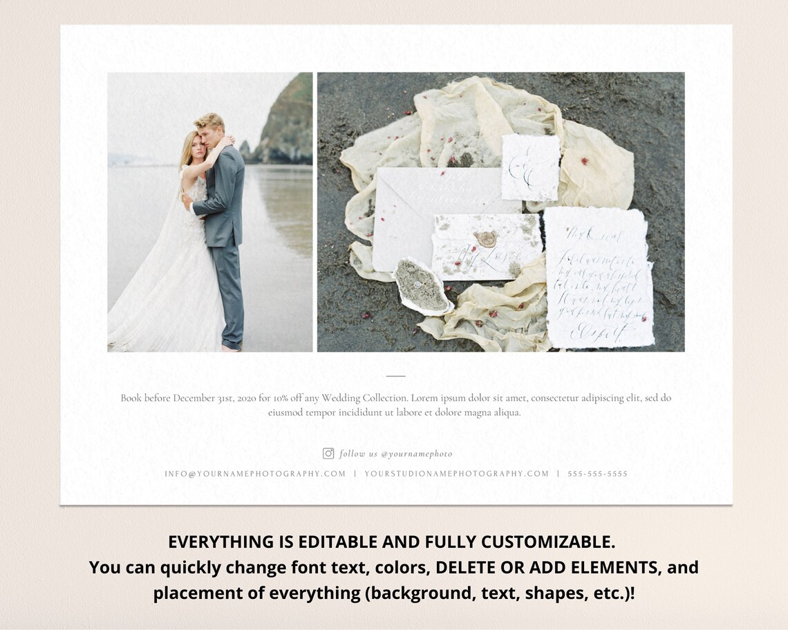 Wedding Photography Marketing Template, Photography Promo Card ...