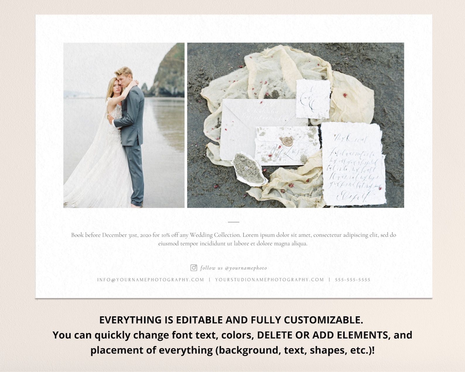 Wedding Photography Marketing Template, Photography Promo Card ...