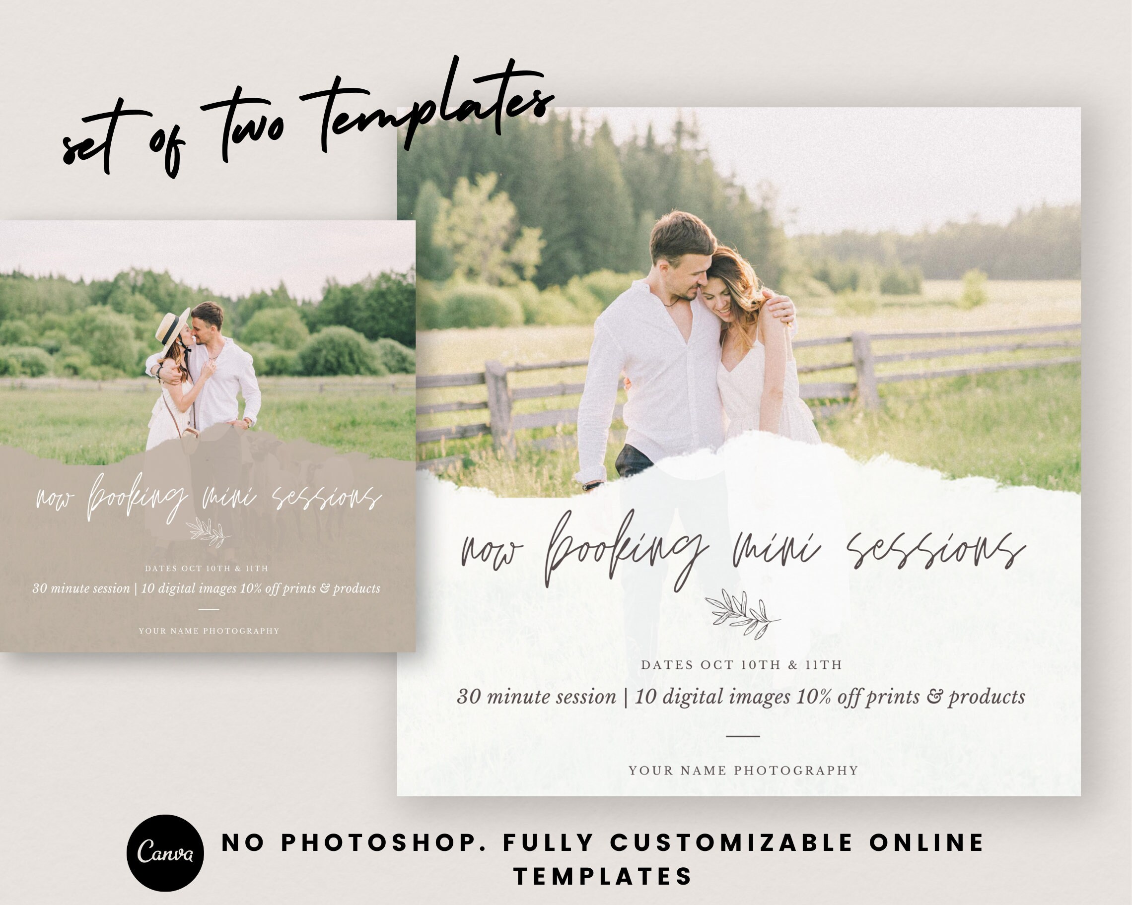 Customizable Portrait Session Template Engagement - Etsy