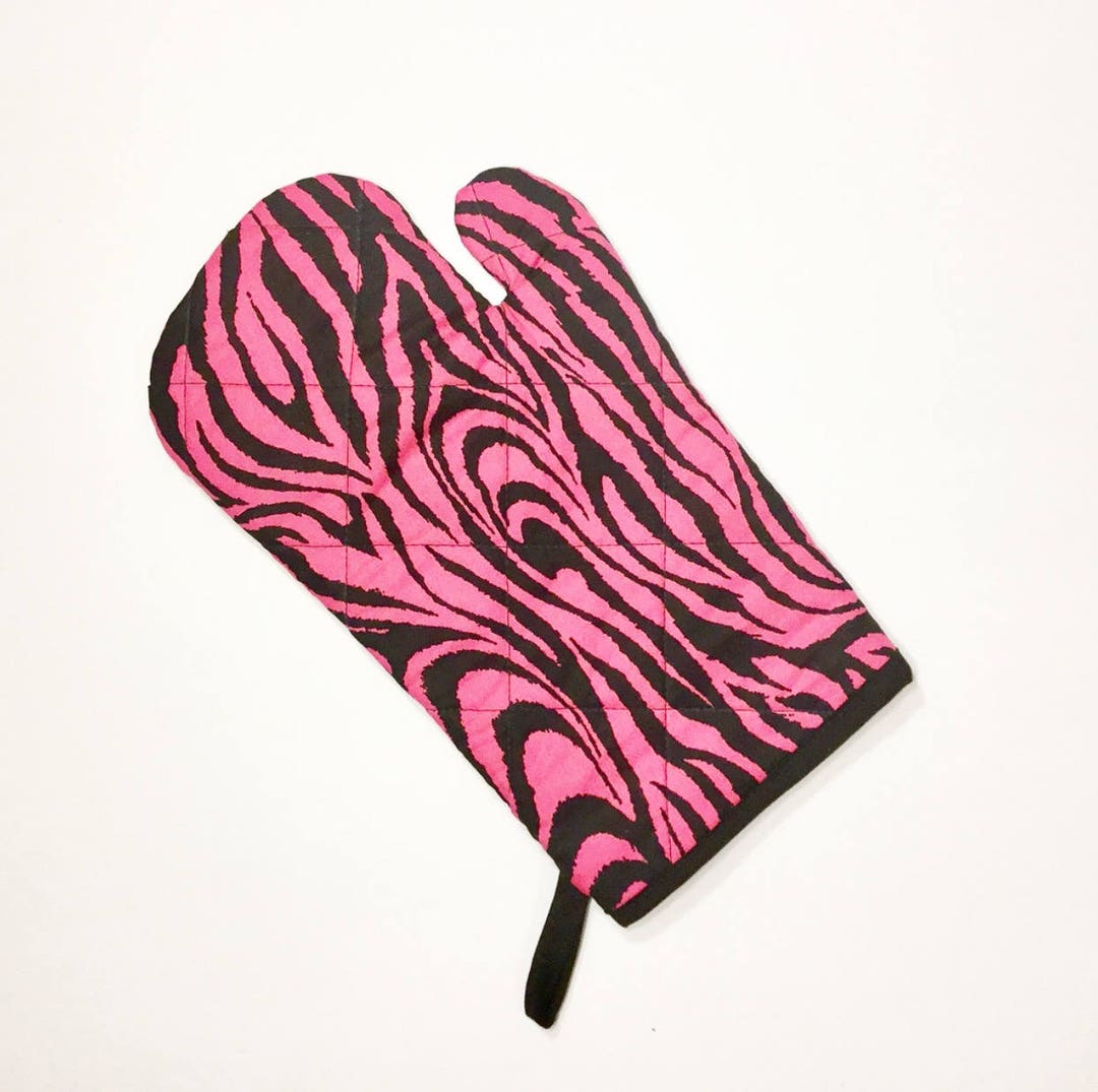Hot Pink Zebra Animal Print Kitchen Oven Mitt ready to Ship - Etsy