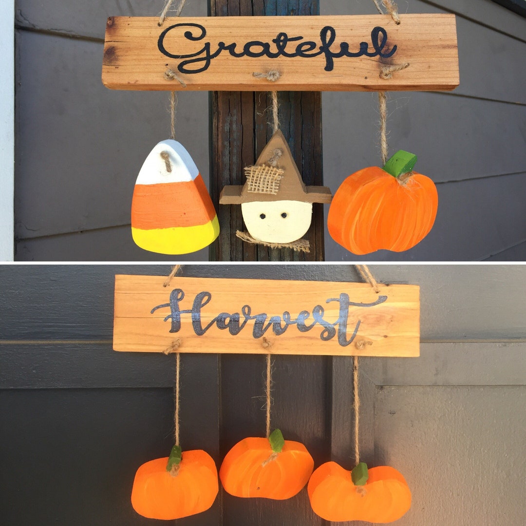 Harvest and Grateful Fall Door Hangers - Etsy