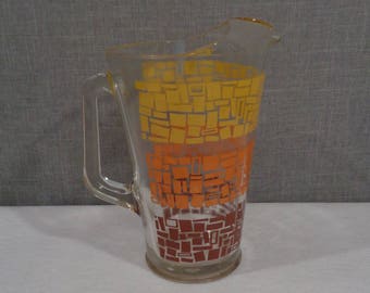 Block Glass Pitcher | Etsy