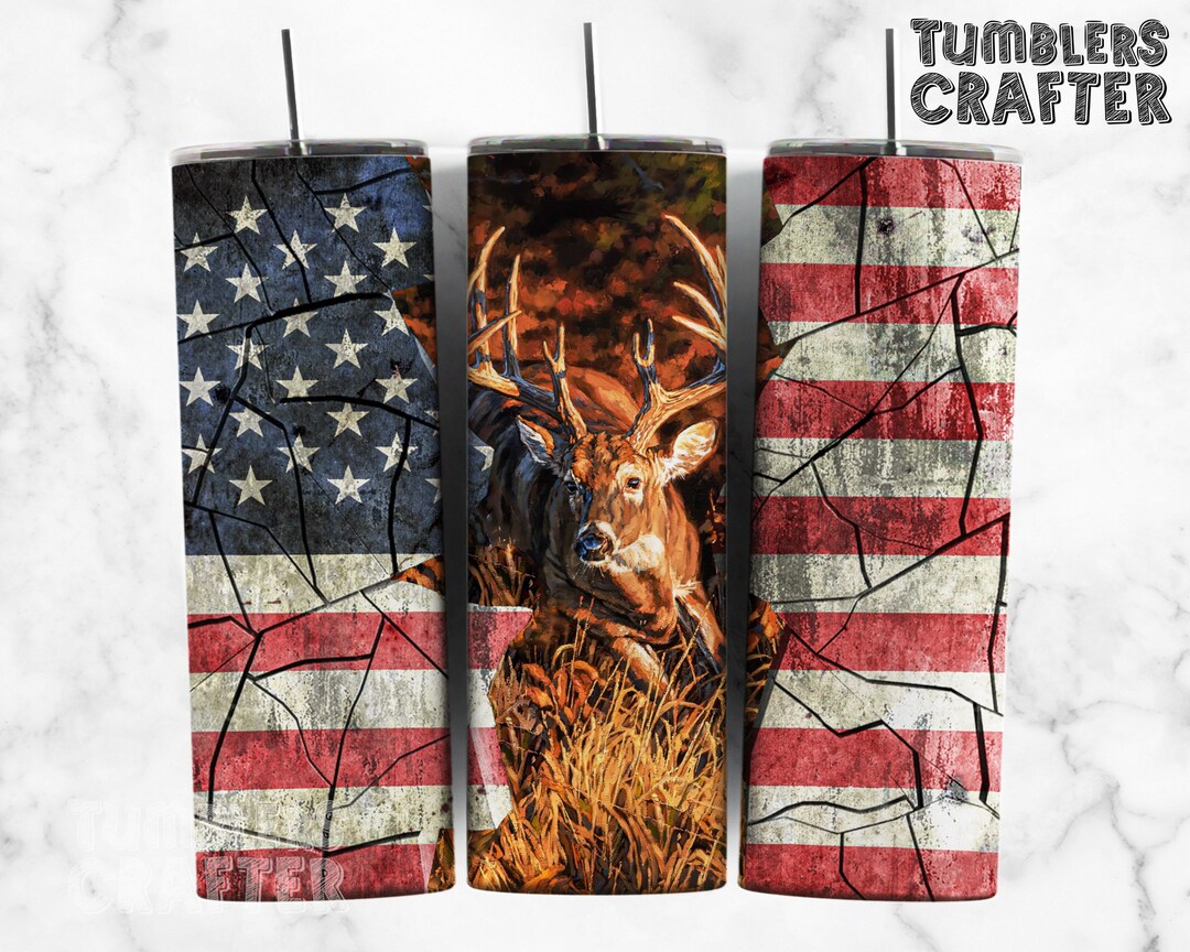 Deer American Flag Wrap PNG , Hunting Tumbler Gift ,deer Hunting USA ...
