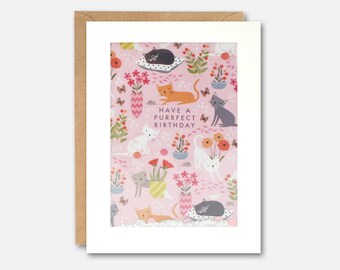 Cat birthday card | Etsy