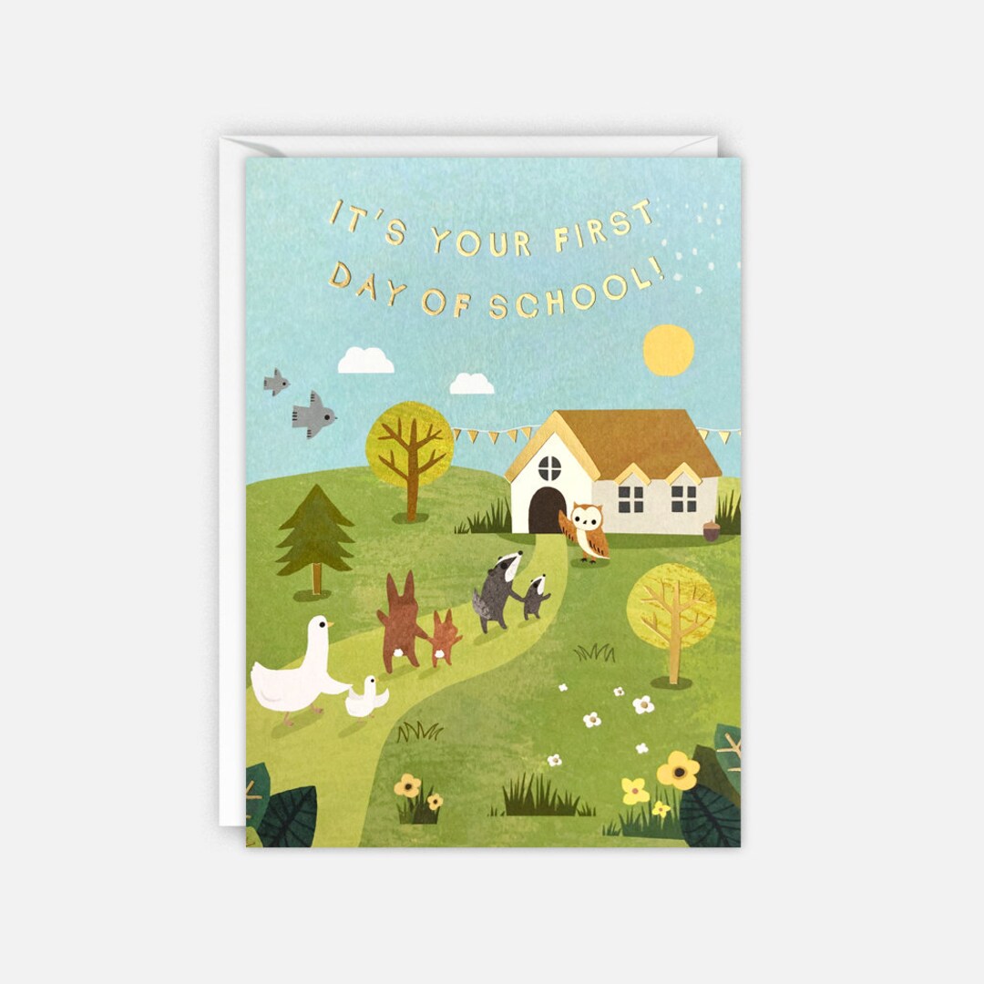 Animals First Day of School Card by James Ellis - Etsy