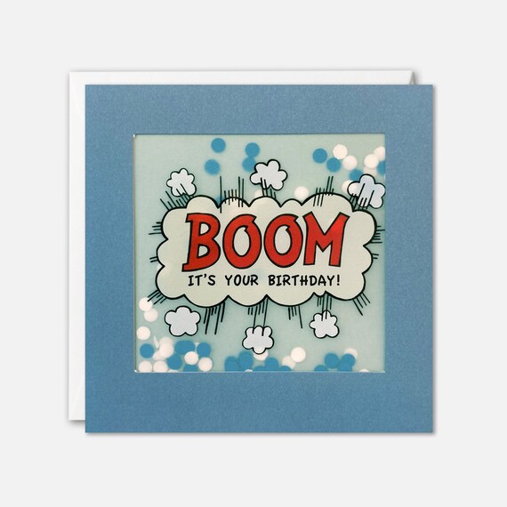 Boom Pop Art Birthday Card With Paper Confetti Paper Shakies - Etsy