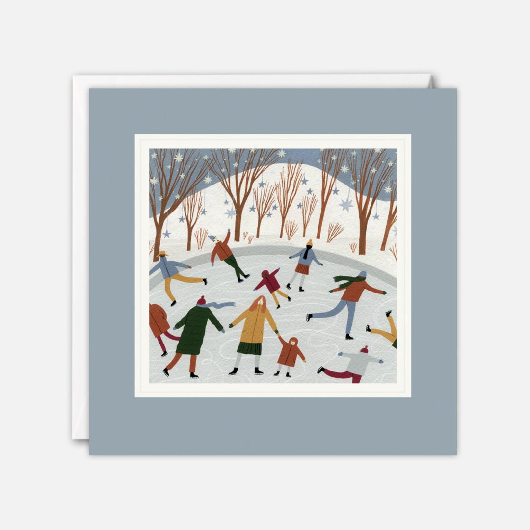 The Skating Rink Art Card by Yelena Bryksenkova - Etsy