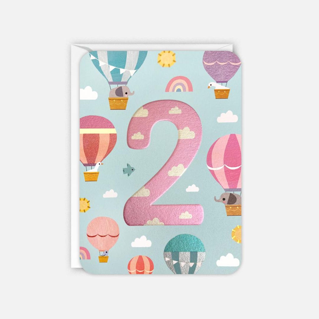 Age 2 Balloons Birthday Card by James Ellis - Etsy