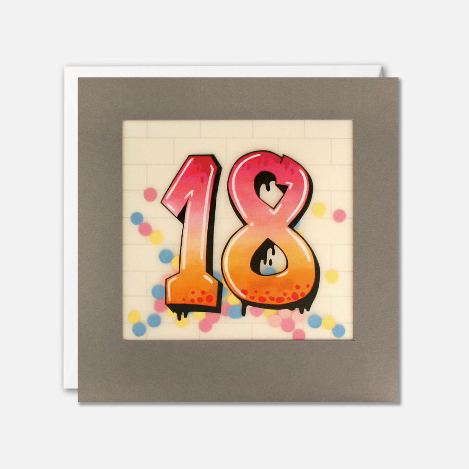 Age 18 Graffiti Birthday Card With Paper Confetti Paper - Etsy