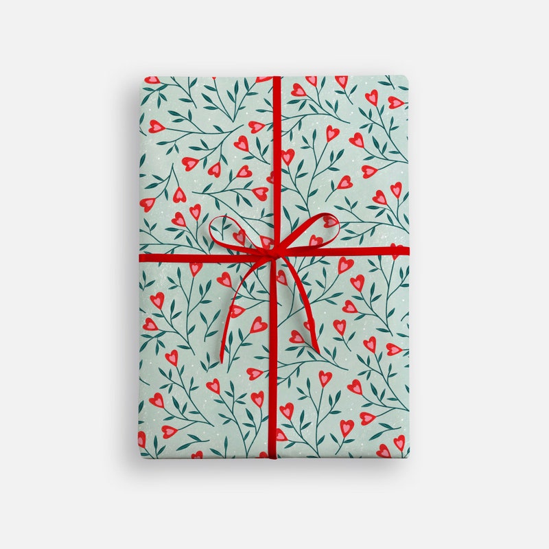 Hearts Wrapping Paper - Etsy