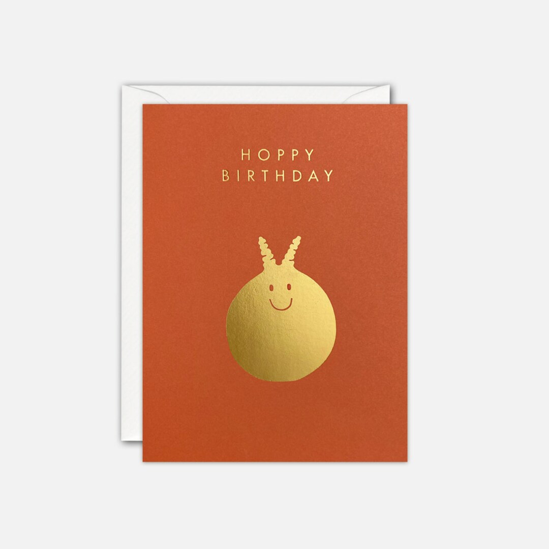 Gold Space Hopper Mini Birthday Card by James Ellis - Etsy