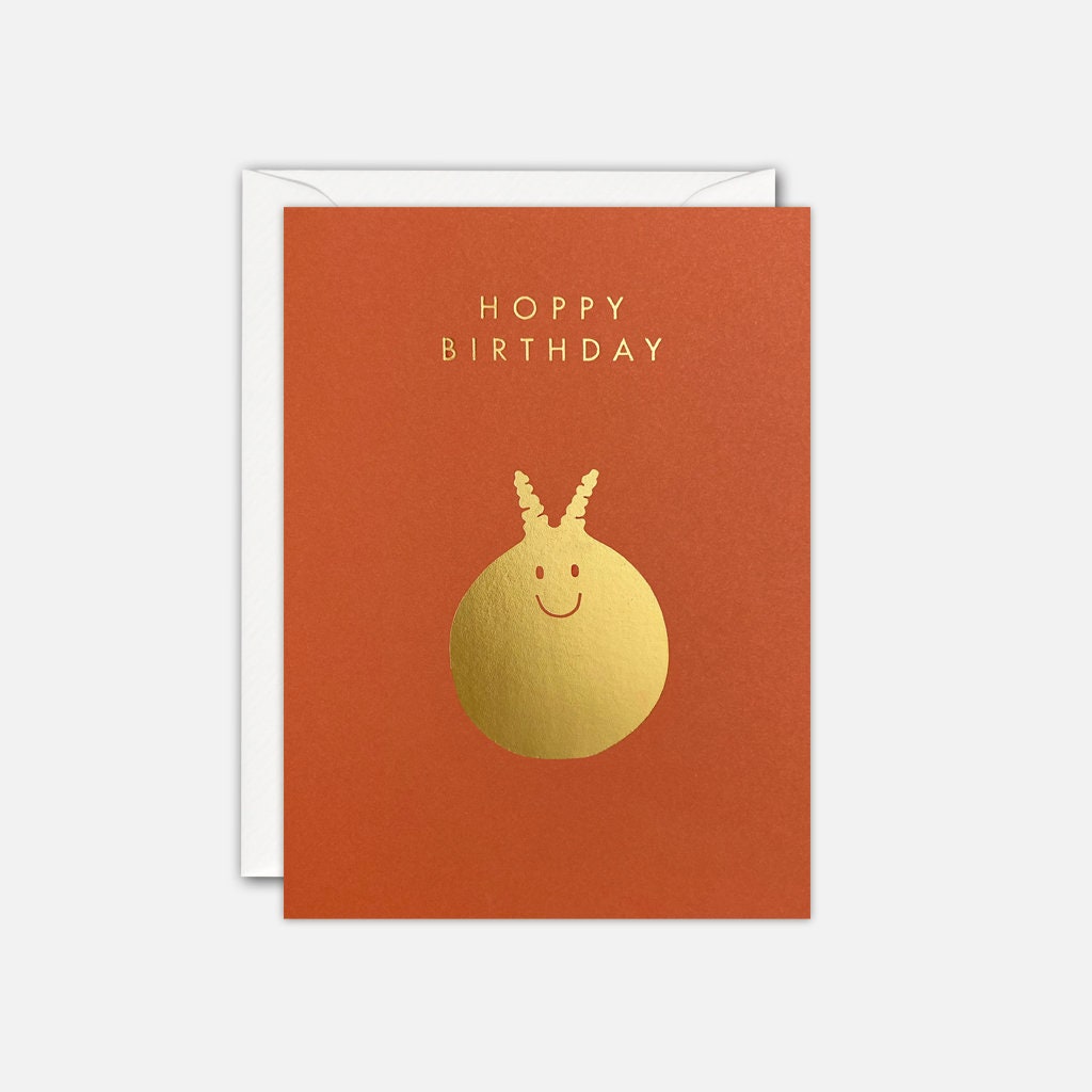 Gold Space Hopper Mini Birthday Card by James Ellis - Etsy