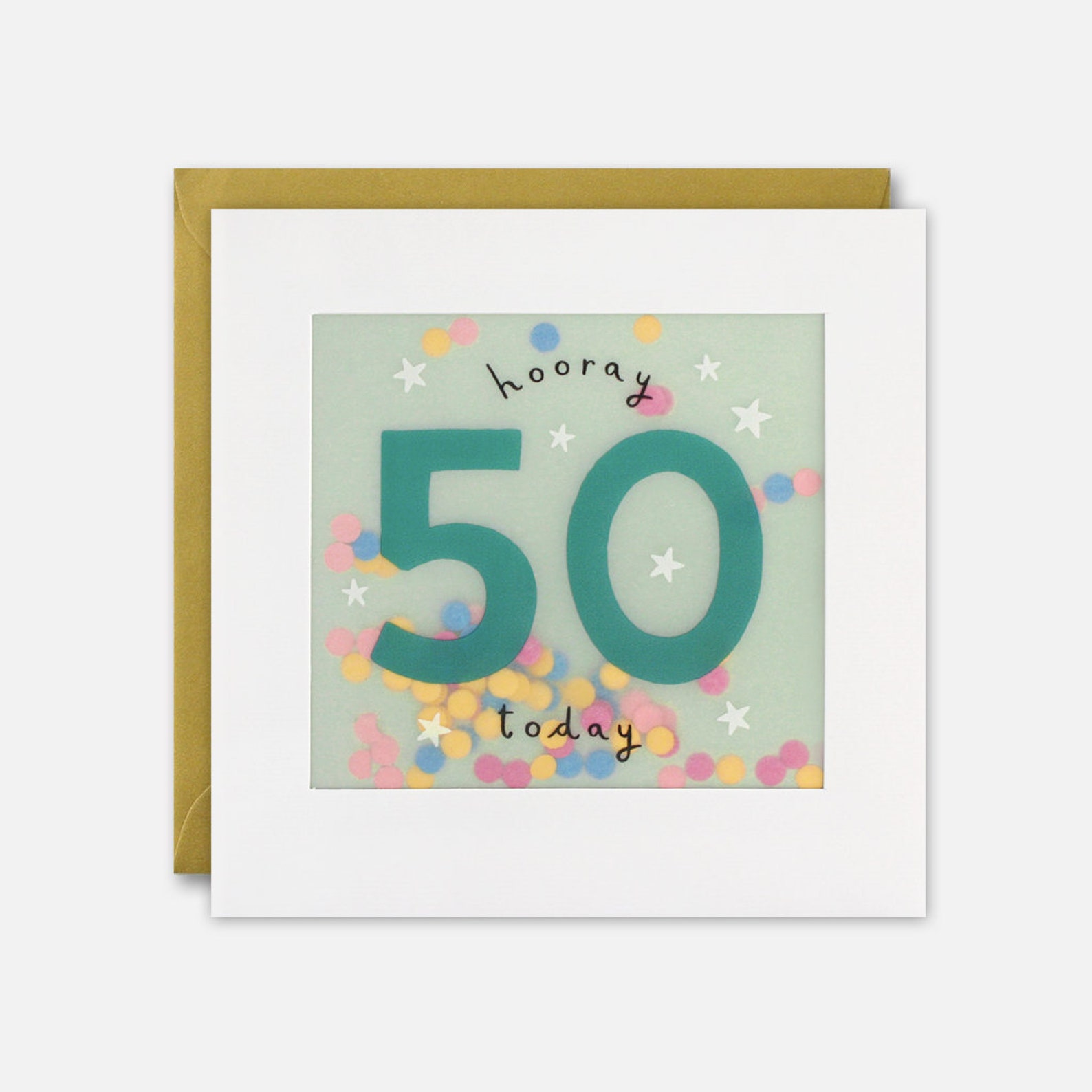 Age 50 Birthday Card With Colourful Paper Confetti Paper - Etsy