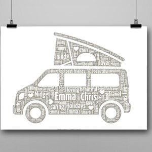 Personalised Campervan Keepsake Print Gift Word Art Best - Etsy UK